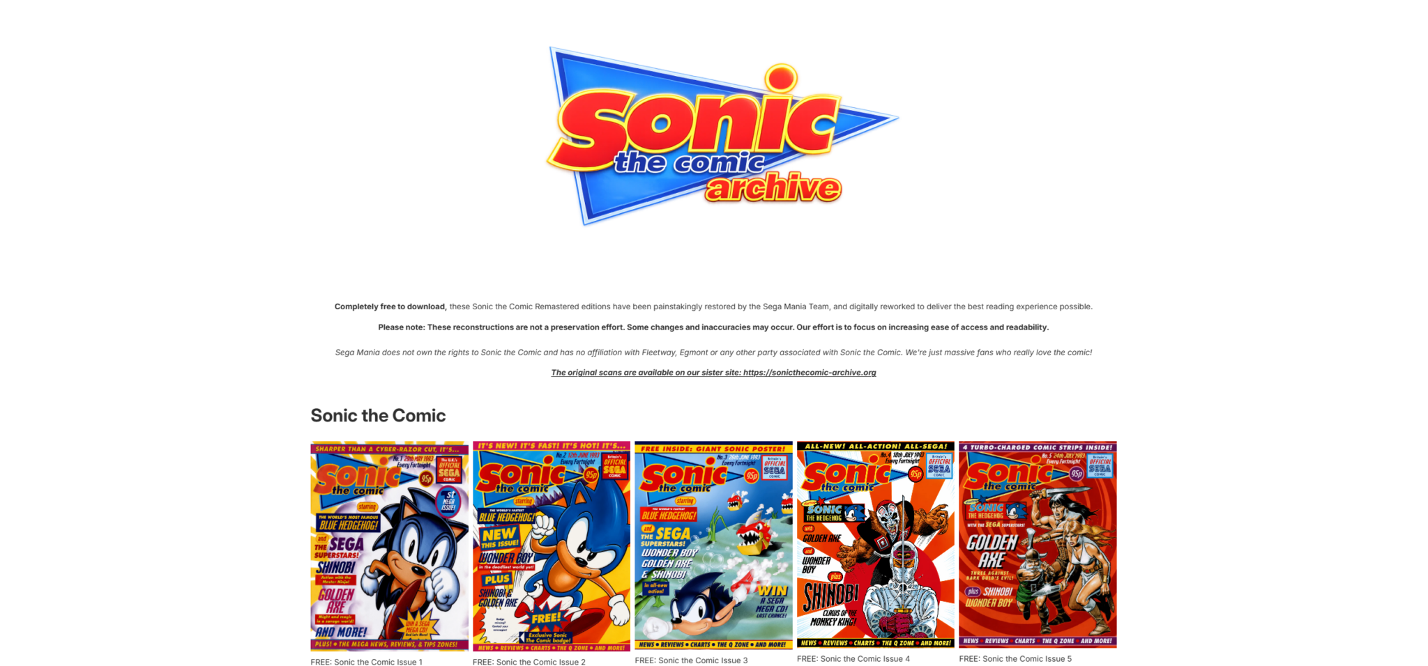 Sonic the Comic Remastered Project Begins Rebuilding Fleetway’s 223 ...